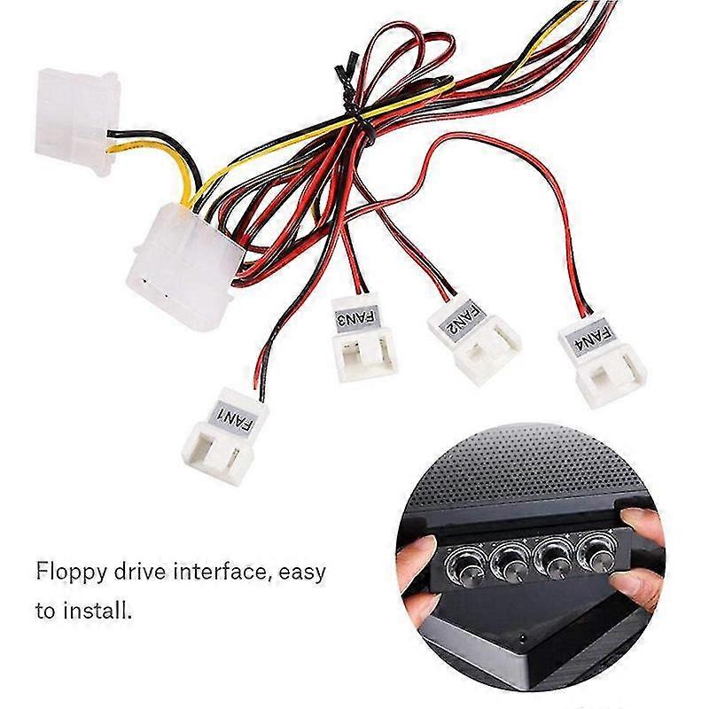 Fan Controller 4 Channel Computer Fan Speed & Temperature Reduce Noise ...