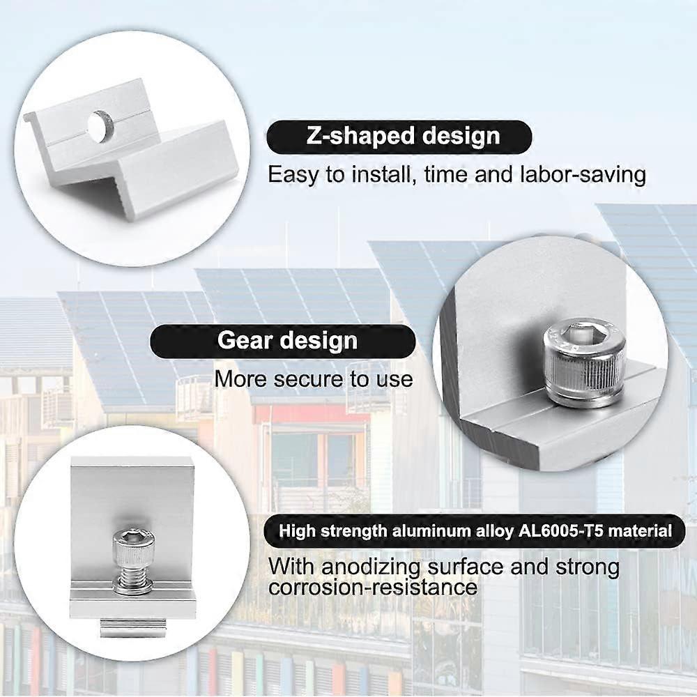 Solar Panel Bracket, Pack of 4 Solar Panel End Clamp Kit, Solar Panel ...