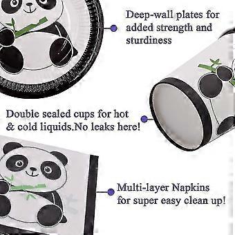 Panda Party Cutlery Cute Panda Cutlery Reusable Paper Cups 82 Pieces ...