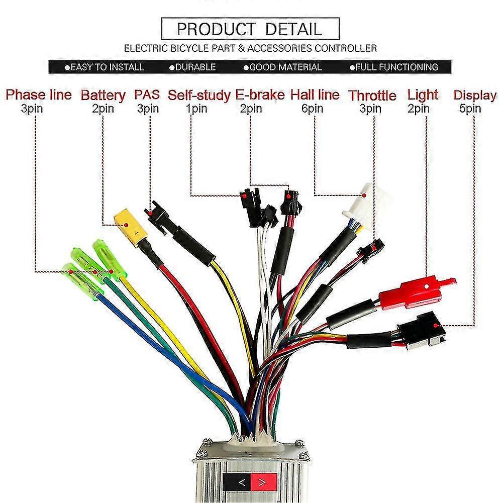 24v 36v 48v 250w 350w E-bike Lcd Display Meter S800 Lcd Display 17a Three-mode Sine Wave ...
