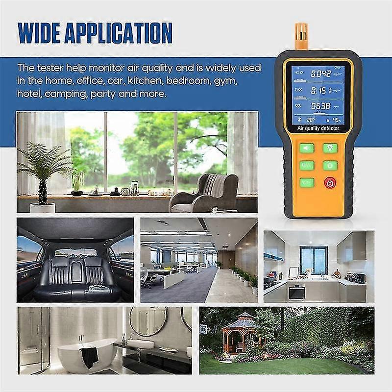 Air Quality Monitor Indoor Detector Testing Kit With Digital ...
