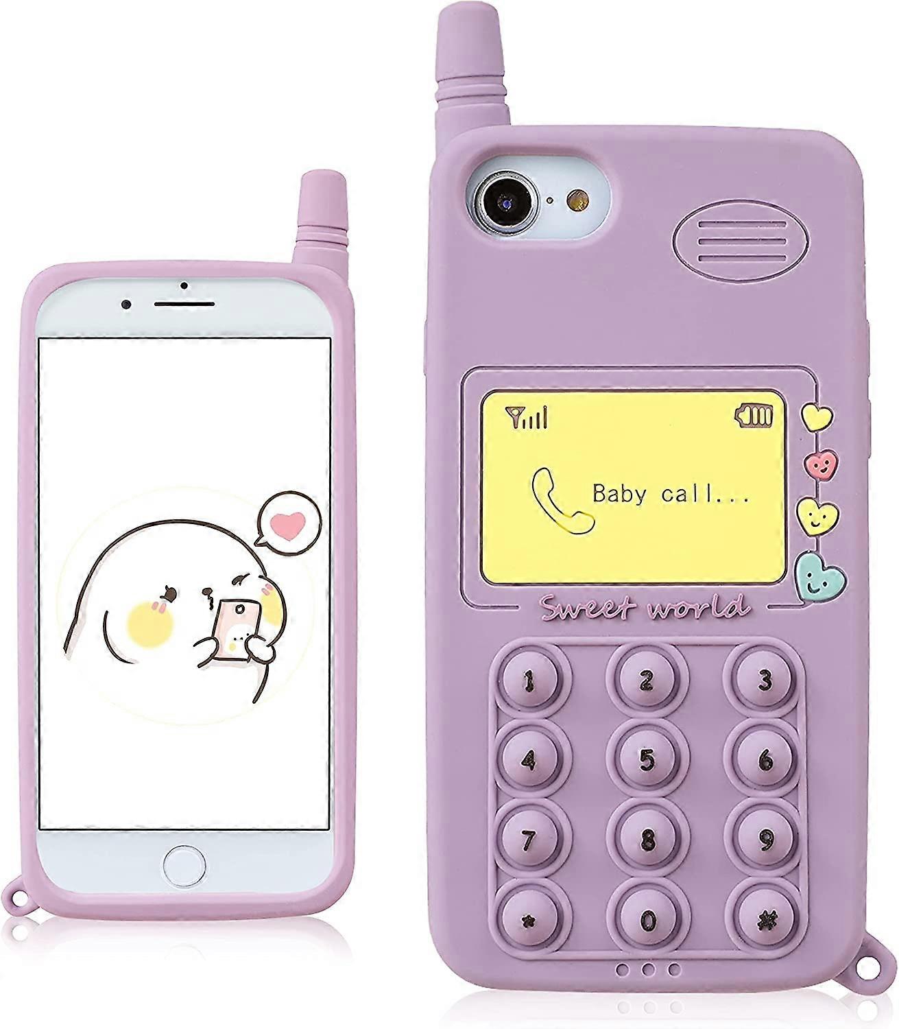 liangnv Purple Retro Case for iPhone SE 2022/2020/6/6S/7/8 Fidget ...