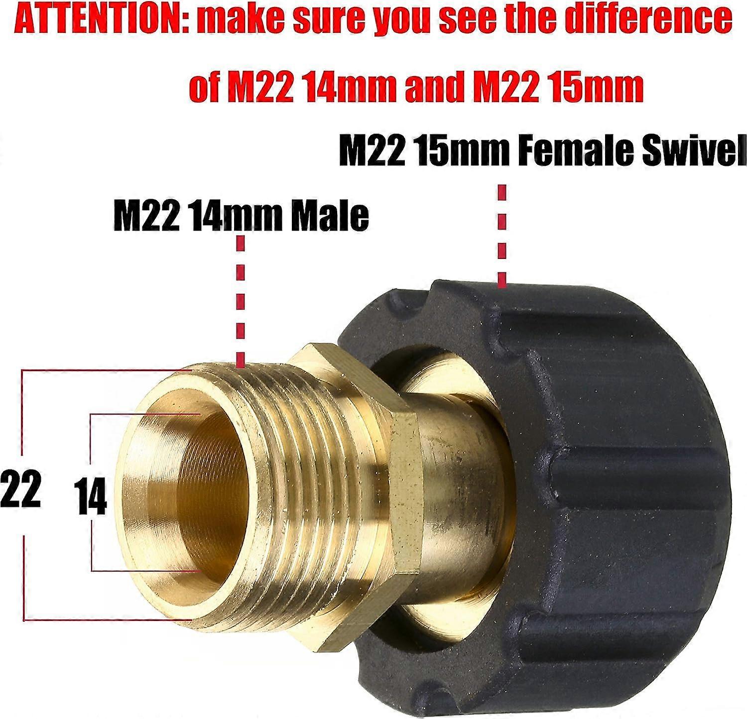 Pressure Washer Adapter - Metric M22 Female to M22 Male Fitting (4500 ...
