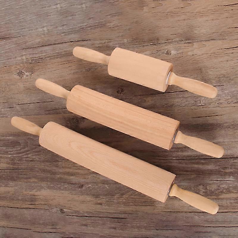 Wooden Non-Stick Rolling Pin Pastry Flour Cake Dough Roller Kitchen ...