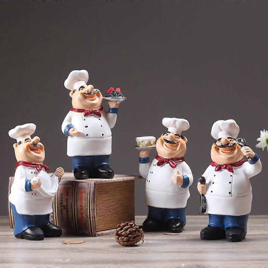4Pcs Chef Waiter Decorative Display Stand Table Centerpiece Figurine ...