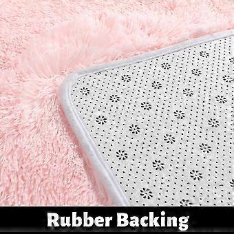 4x4 Feet Pink Blush Round Rug For Bedroom,fluffy Circle Rug 4'x4' For ...