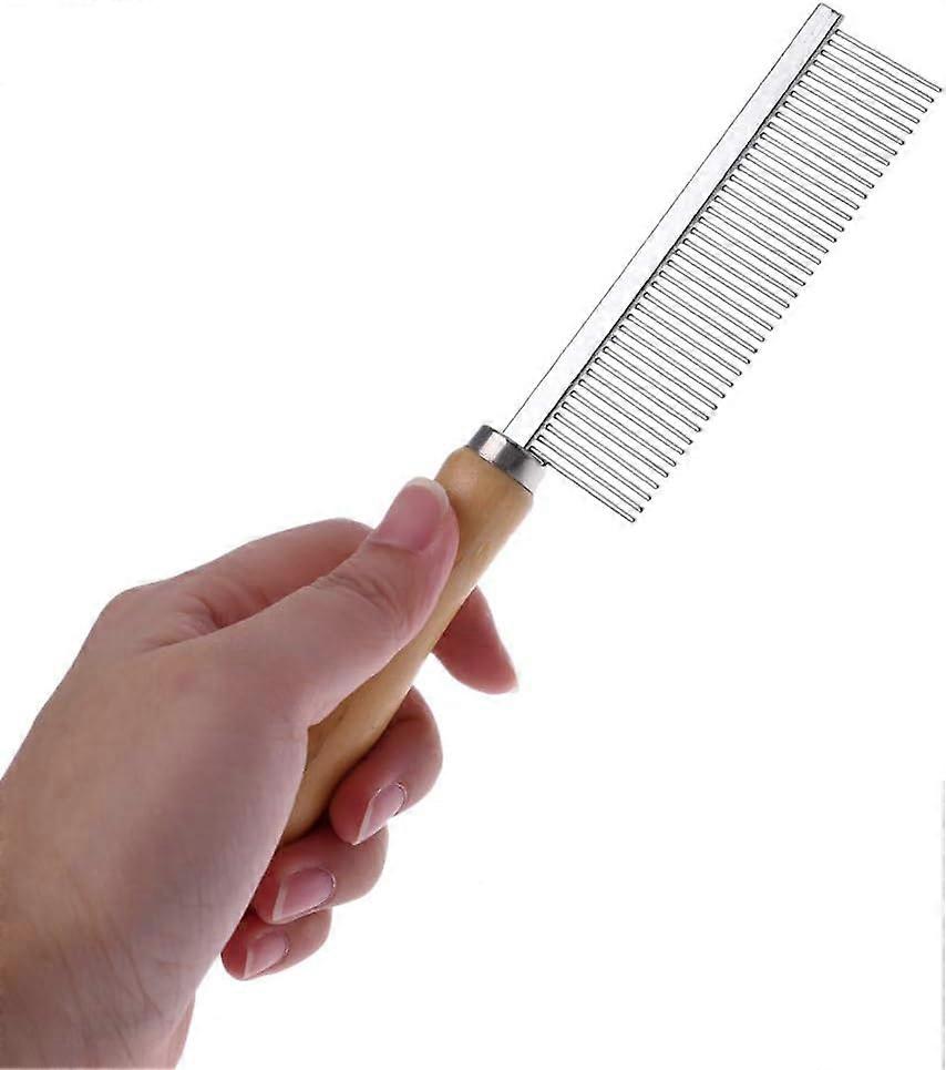 Pet Dog Comb Cat Comb with Wooden Handle Hair Clipper Canine Grooming ...
