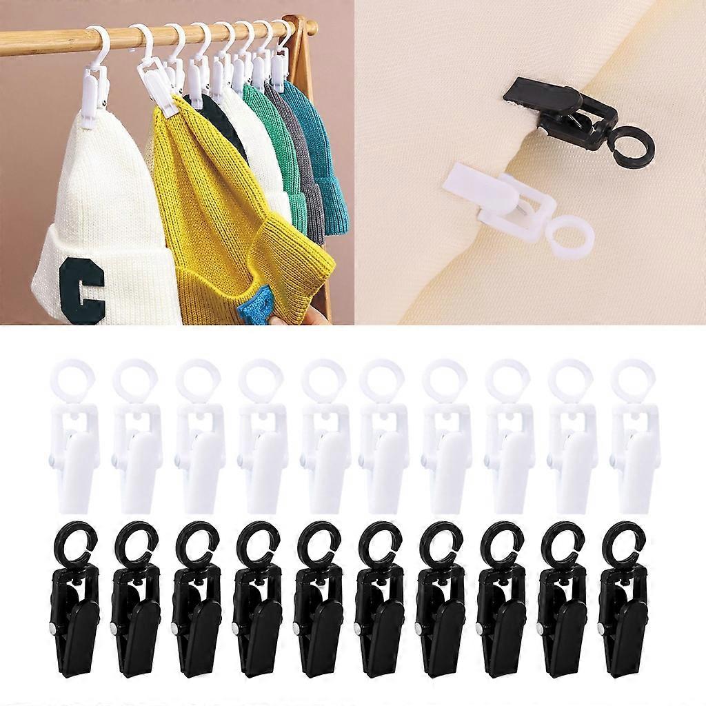 10 Pieces Hanging Laundry Hooks Clip Plastic Swivel Hanging Towel Clips ...