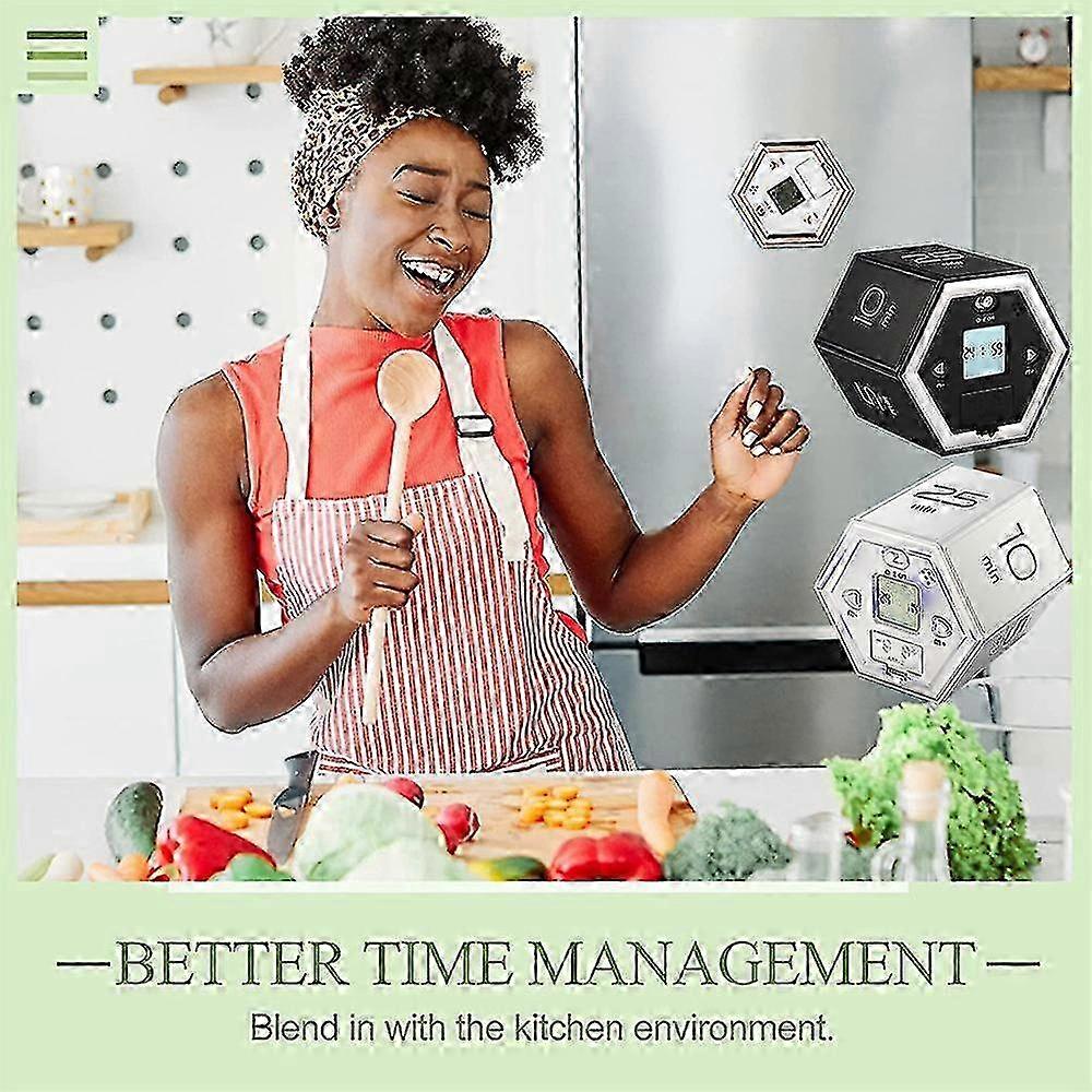 Digital Clock Timer Magnetic Cubes Timer Kitchen Hexagon Flip Timer ...
