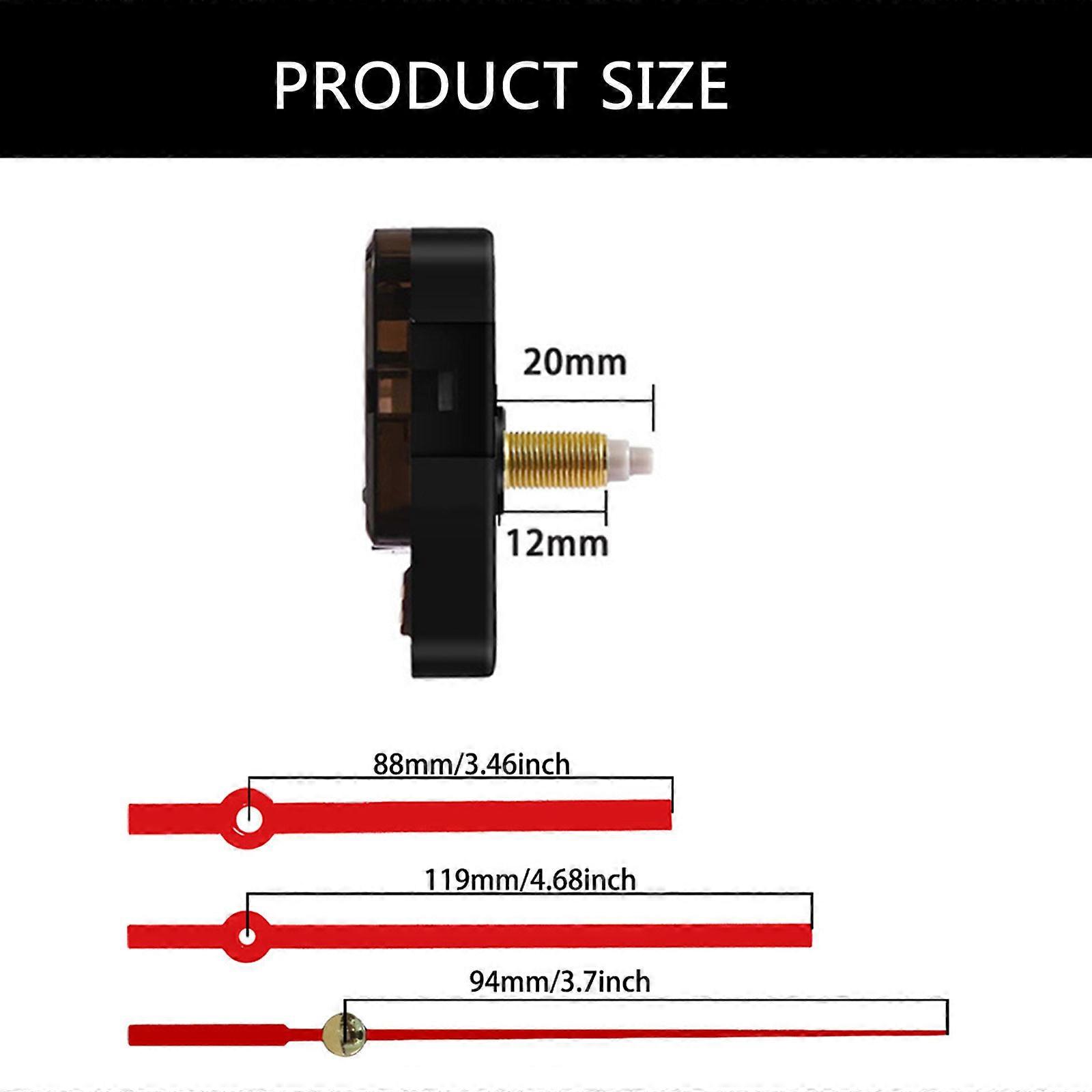 Long Shaft Clock Movement Set for Creative Clock Making Metal Pointers ...