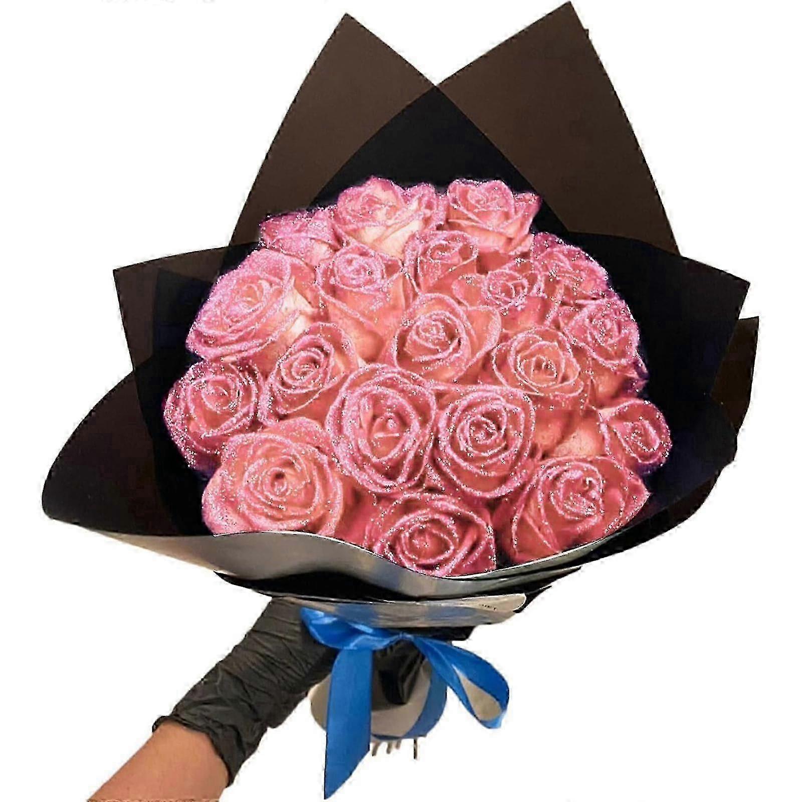 Diy Glitter Rose Bouquet, 24pcs Everlasting Rose, Artificial Rose ...