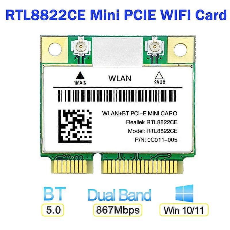 RTL8822CE WiFi Card+Antenna 1200Mbps 2.4G+5Ghz 802.11AC Network Mini ...