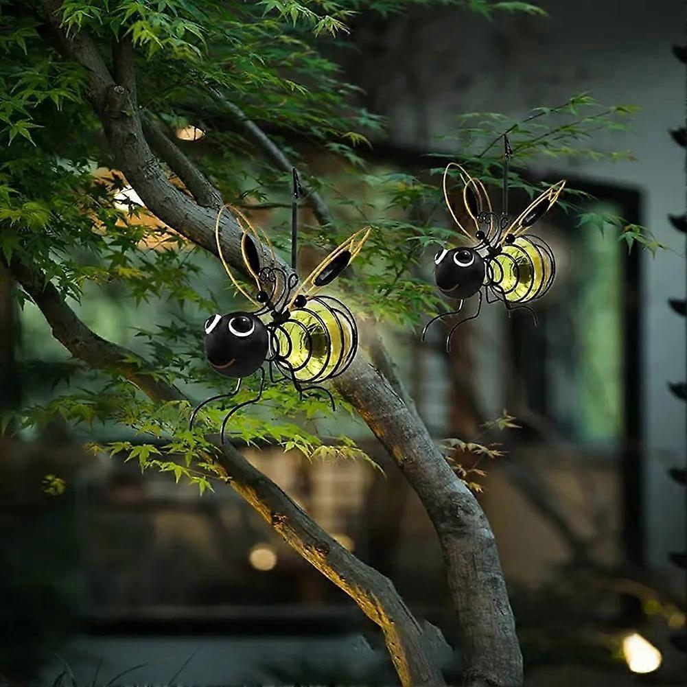 Solar LED Garden Light Bee Novelty Hanging Glow Insects with Flying ...