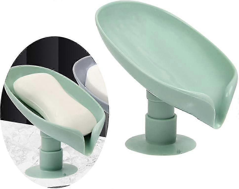 Tizzy Leaf Shaped Soap Dish, Perforated Soap Dish, Freestanding Suction ...