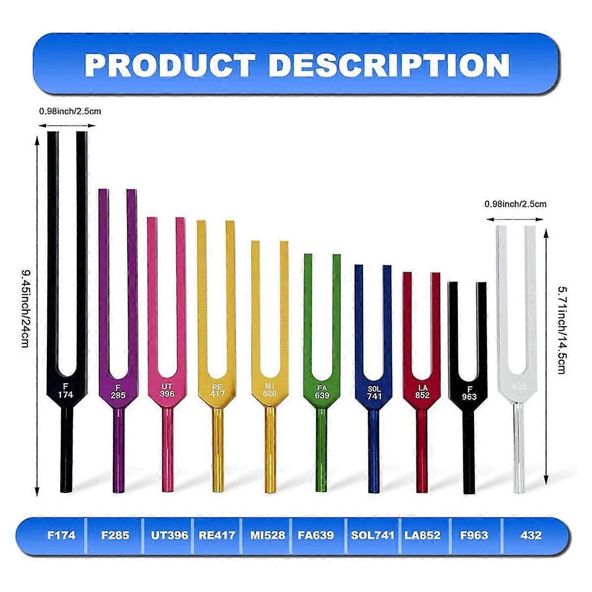 Tuning Forks Set - 10Pcs Unweighted Aluminum Alloy Forks with Cleaning ...
