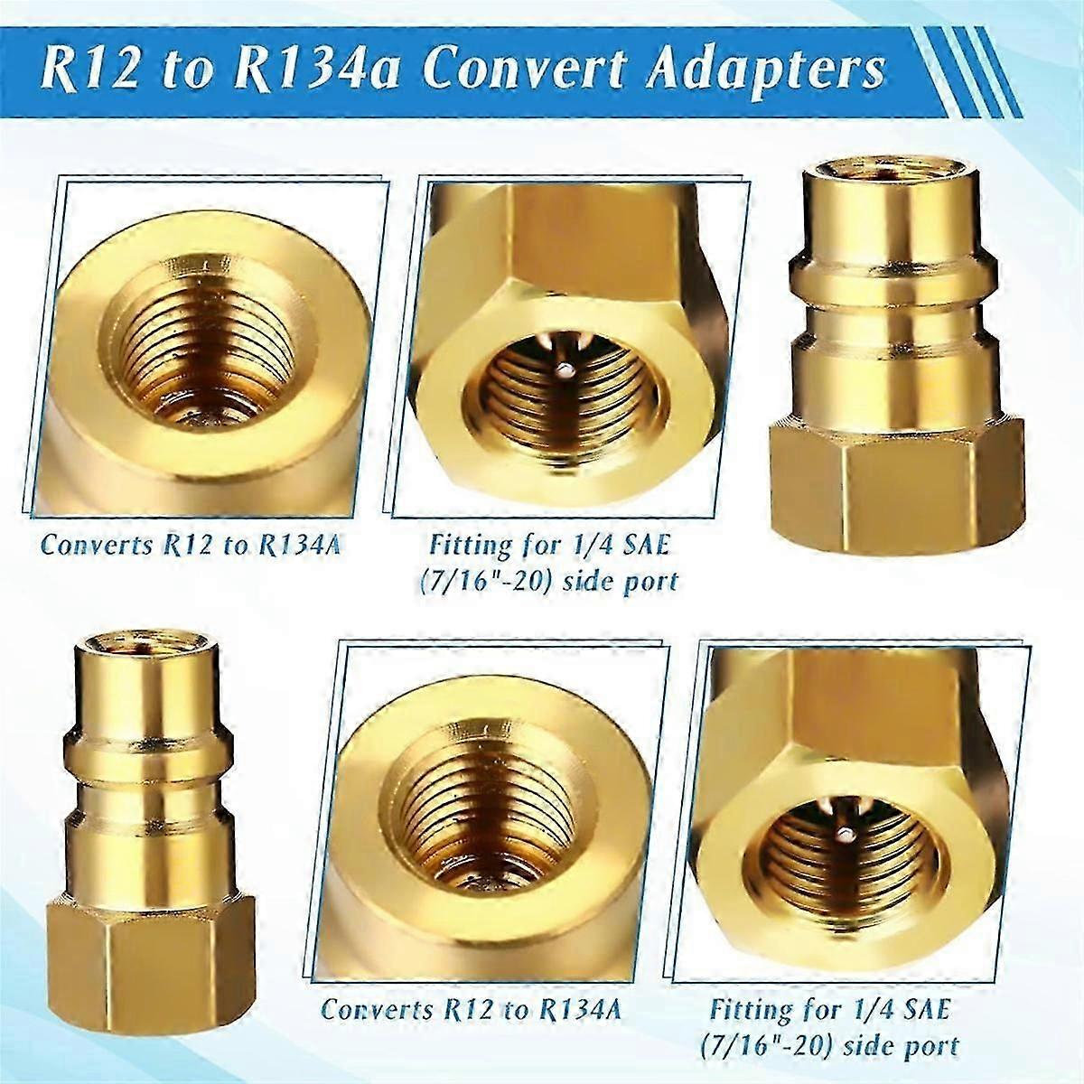 Ac R134a Adapter Quick Coupler Kit, R134a Tank Tap Valve R134a To R22 ...