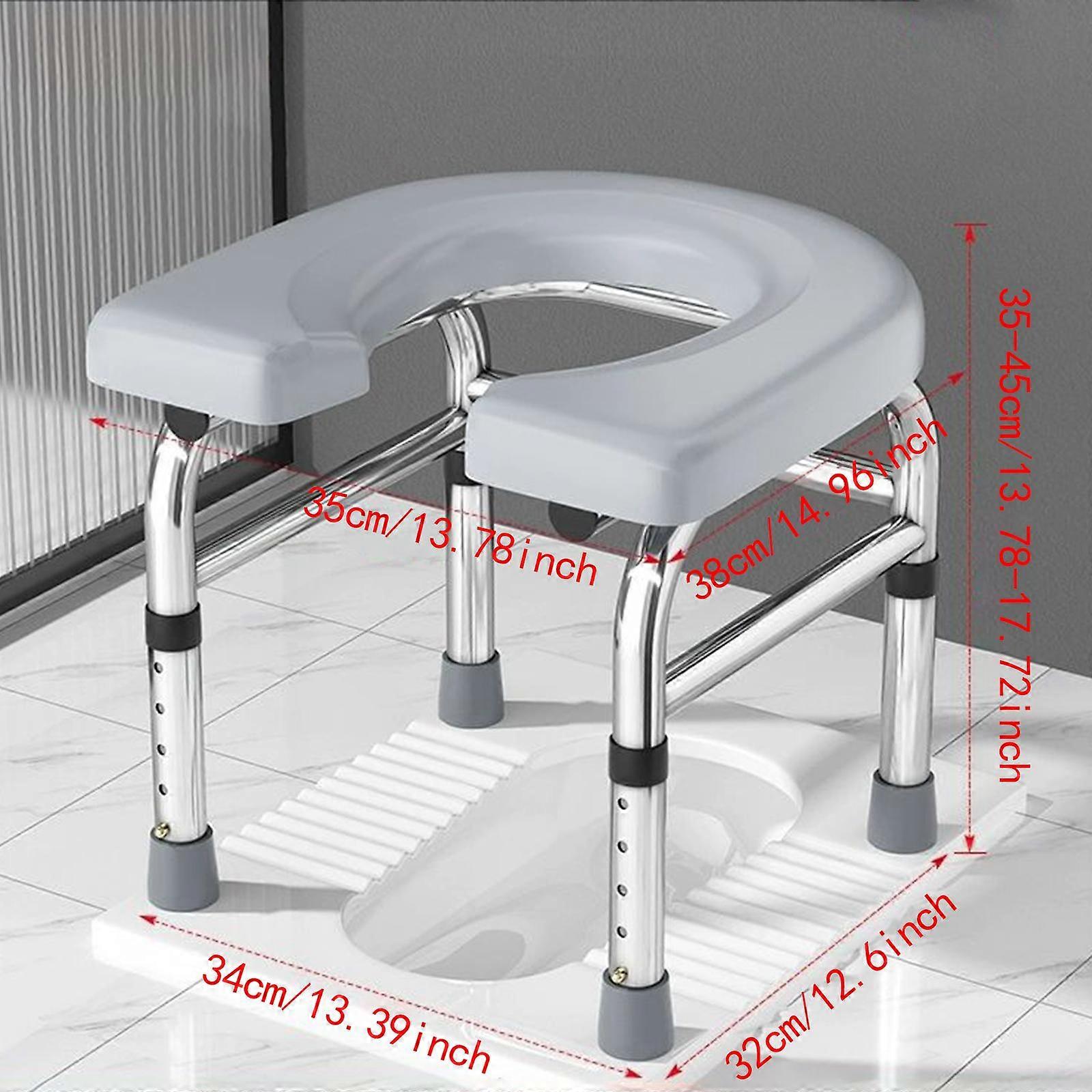 Toilet Seat Seniors Squatting Toilet Stool Chair Anti Slip Thickened ...