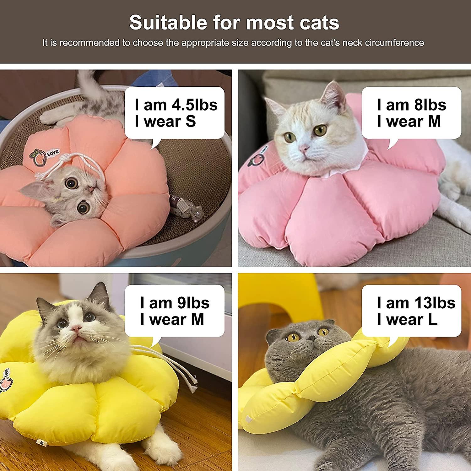 Cat Cone Collar,cute Waterproof Elizabethan E Collar For Cats,anti-bite ...