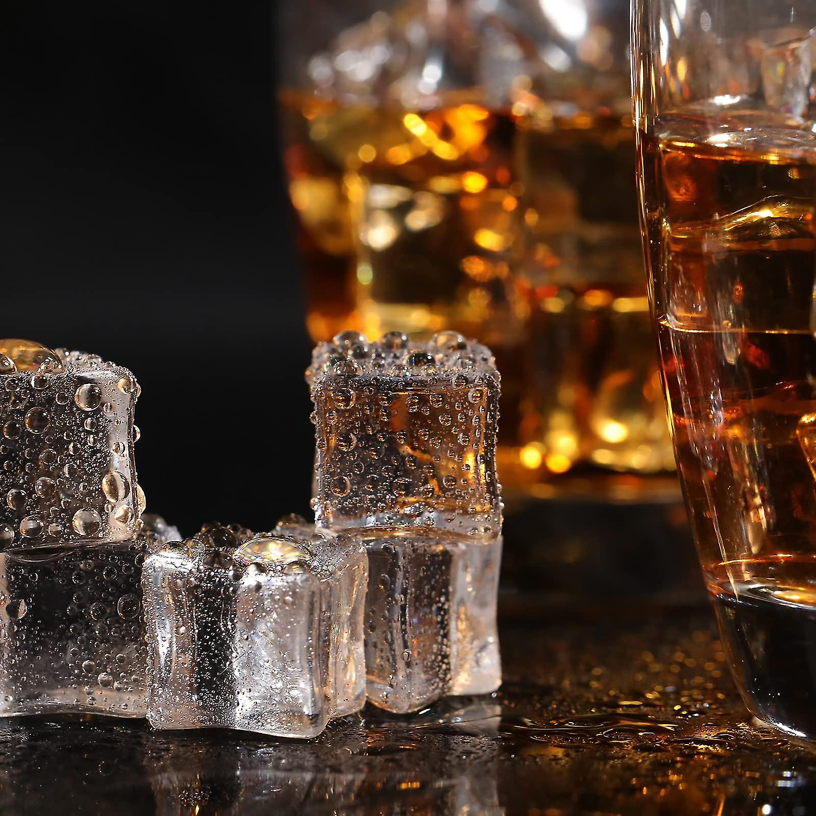 100 Pieces Clear Fake Ice Cubes Square Acrylic Gems Acrylic Clear Ice ...