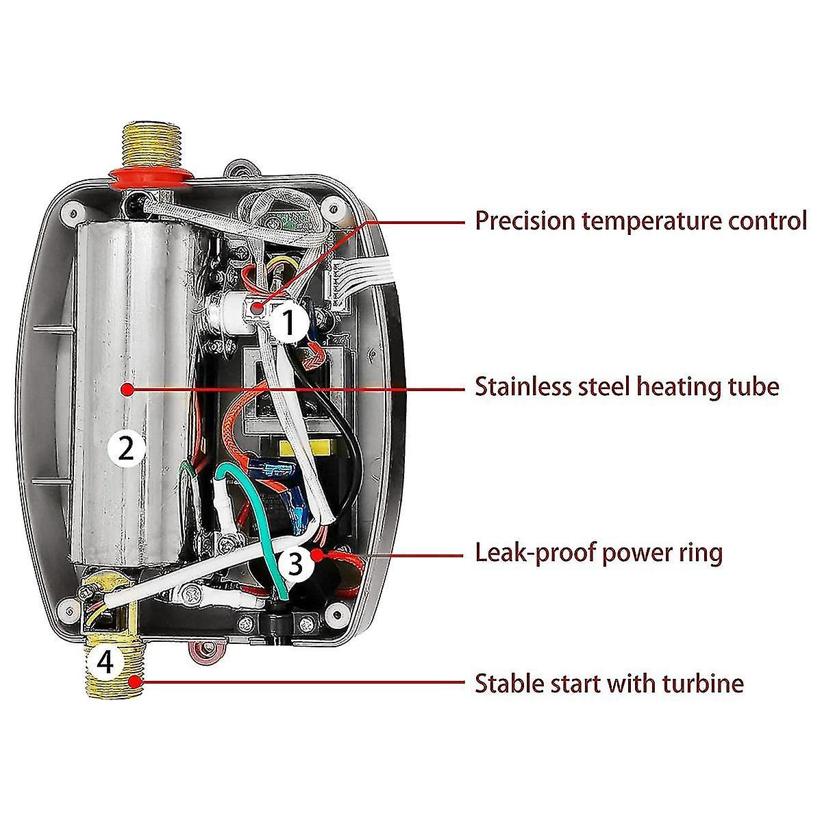 2024 Mini Water Heater,110v Instant Electric Tankless Hot Water Heater ...