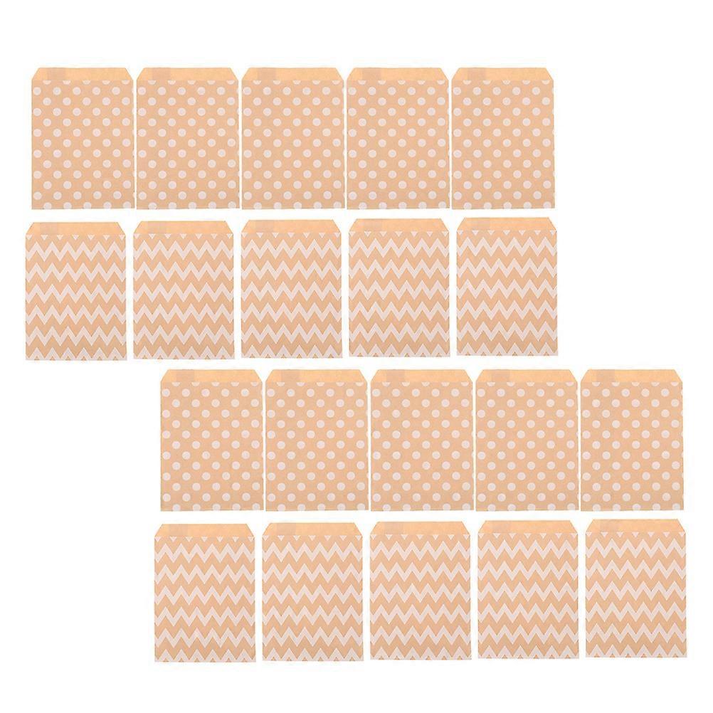 100 Pcs Candy Gift Bags Kraft Paper Bread Bags Takeout Packing Bags ...