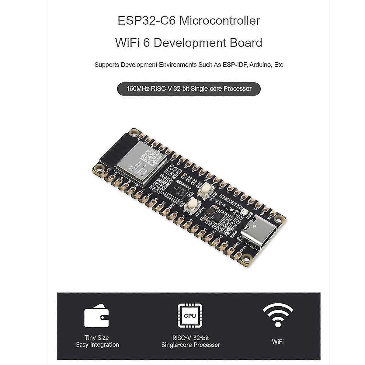 ESP32-C6-Pico-M Development Board WiFi 6 Microcontroller ESP32-C6-MINI-1 Module Supports for ESP ...
