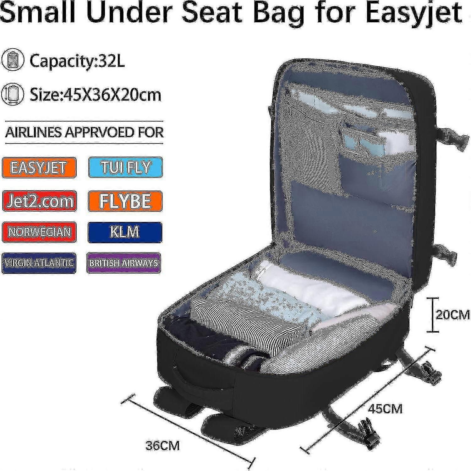 For Easyjet Cabin Bag 45x36x20 Fit New Easyjet Underseat Bag Carry On ...
