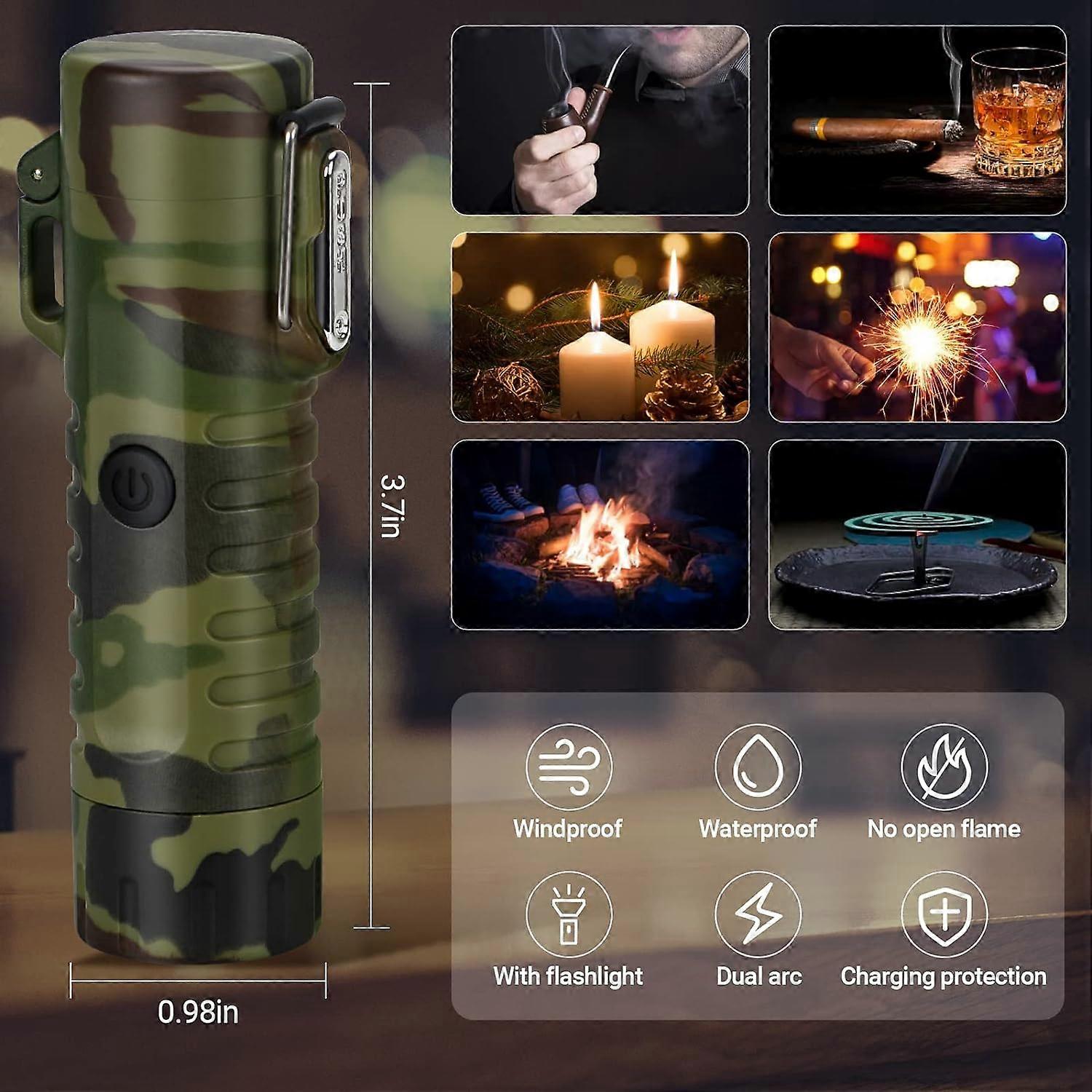 Scotte Plasma Windproof arc Lighter Electric Lighter and LED Flashlight ...