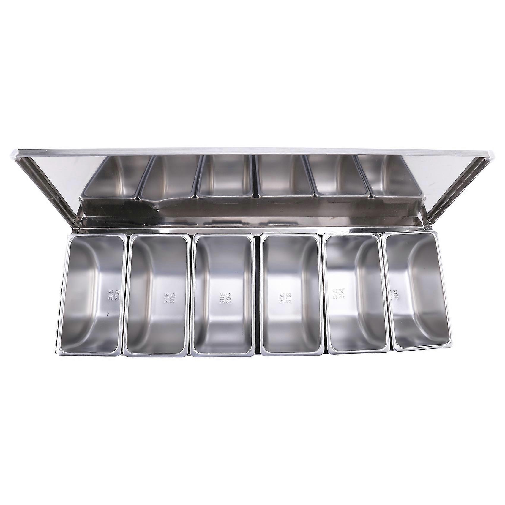 Stainless Steel Seasoning Box Restaurant Chef Seasoning Box with Lid ...