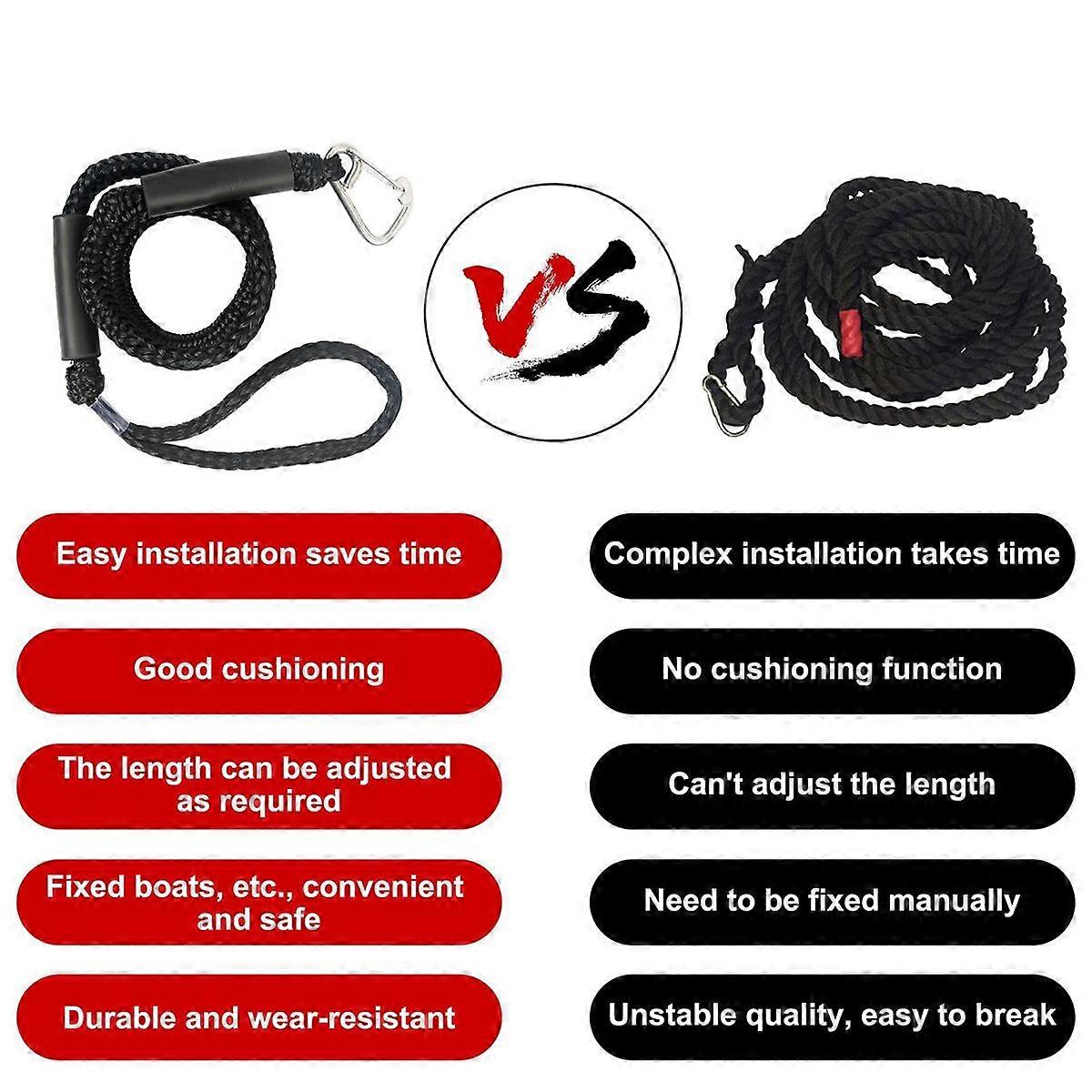 Boat Bungee Dock Lines Marine Mooring Rope for Motor Kayak Anchor Rope ...