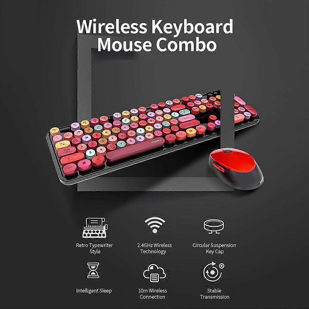 Mofii Sweet Keyboard Mouse Combo Mixed Color 2.4G Wireless Keyboard ...