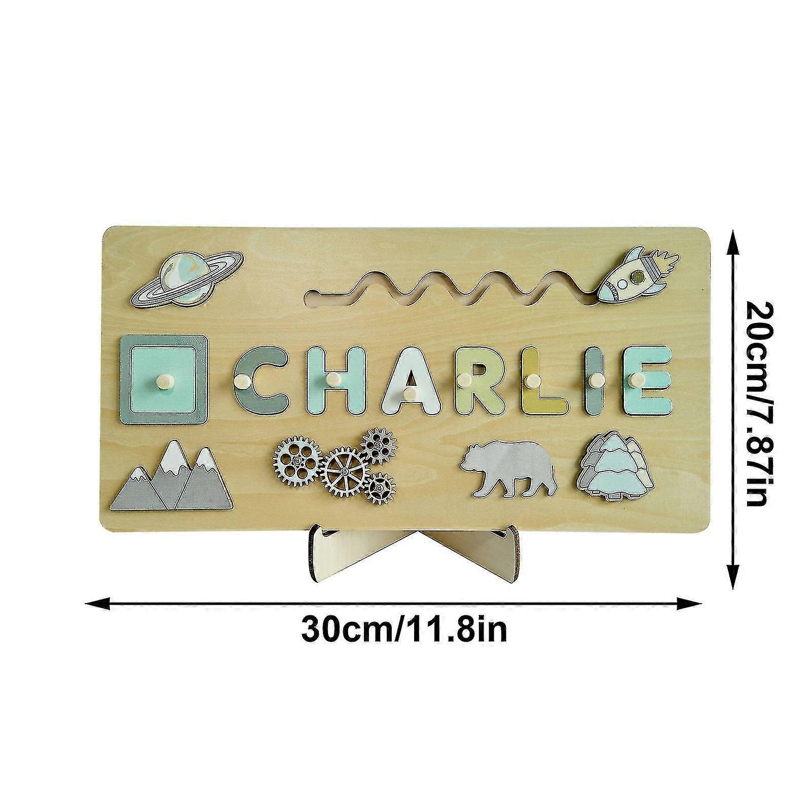 Træ navn puslespil til børn Baby gaver med indgraveret tekst på ...