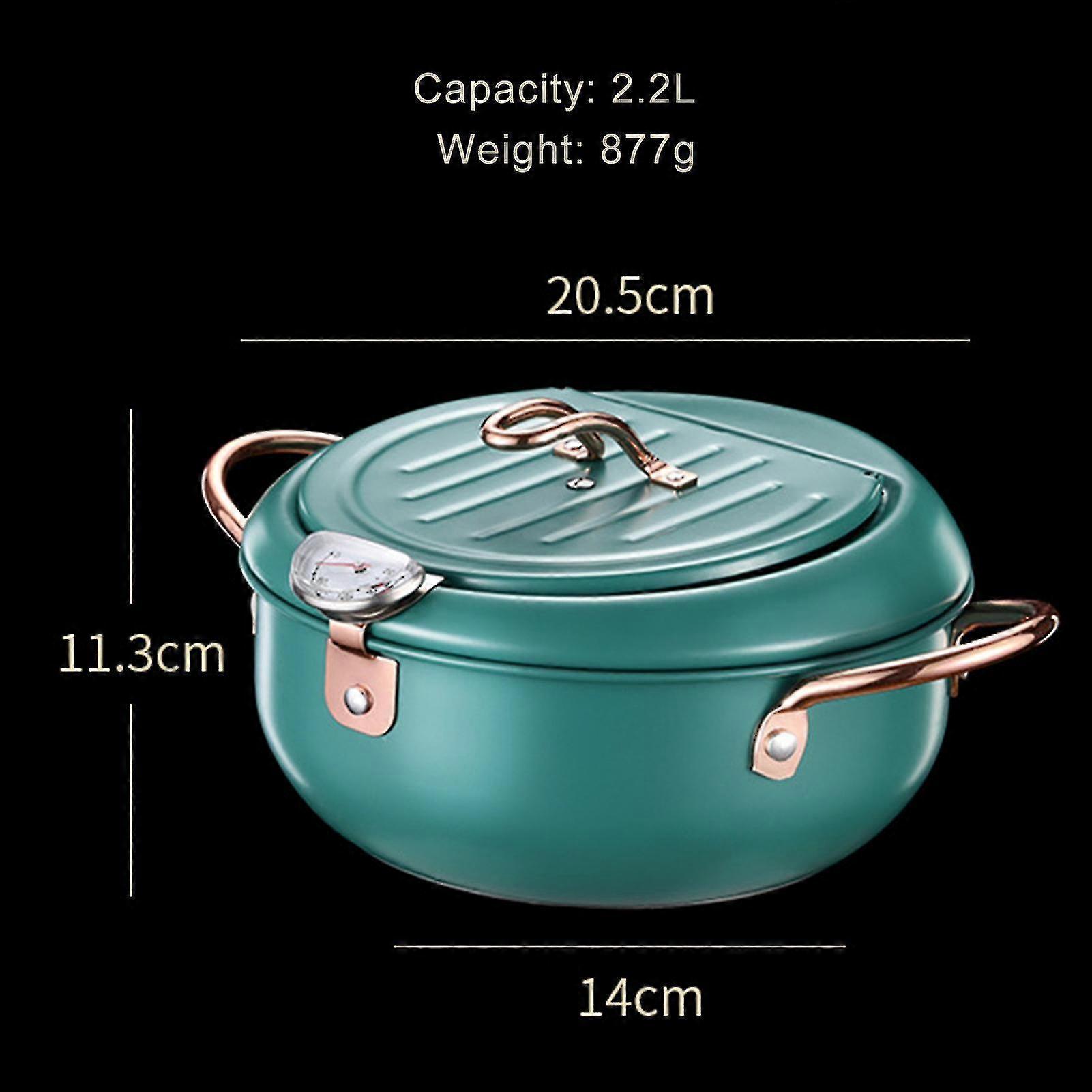 Dark Green Deep Fryer Pot Stainless Steel Japanese Style Fryer With A ...
