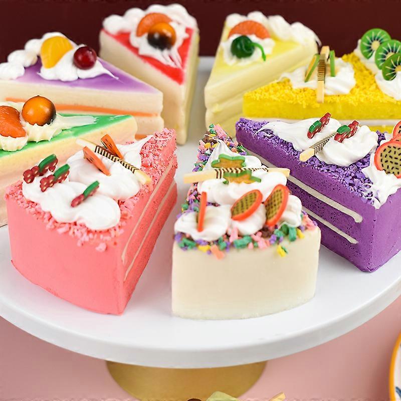 JWL 6 Pcs/Set Simulation Fruit Cream Cake Artificial Bread Fake Cake ...