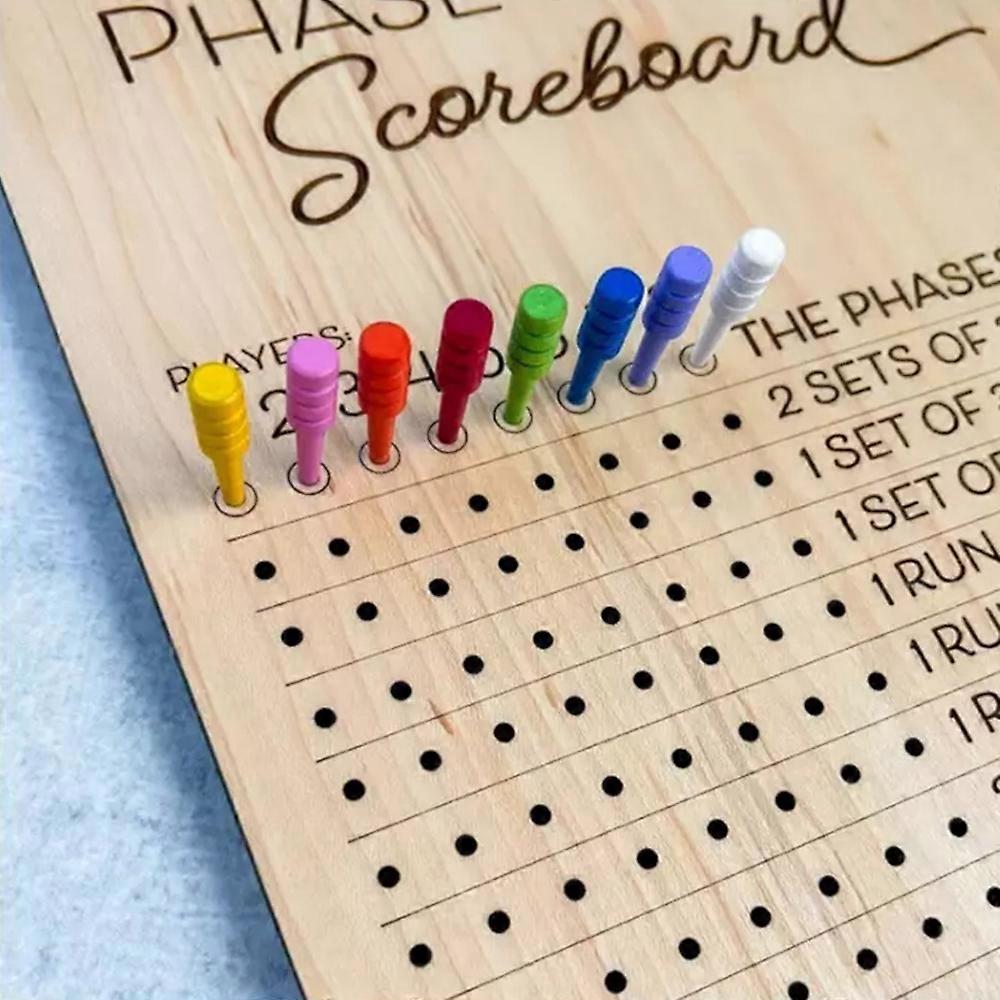 Phase 10 Score Board, 2025 Wooden Phase 10 Scoreboard and Round Tracker ...