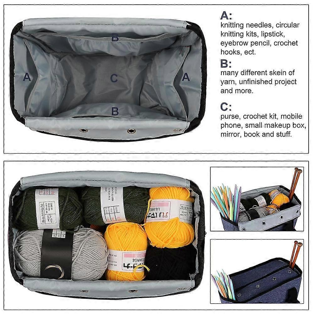 Large Capacity Knitting Yarn Storage Bag Knitting Bag Storage Tote Bag ...