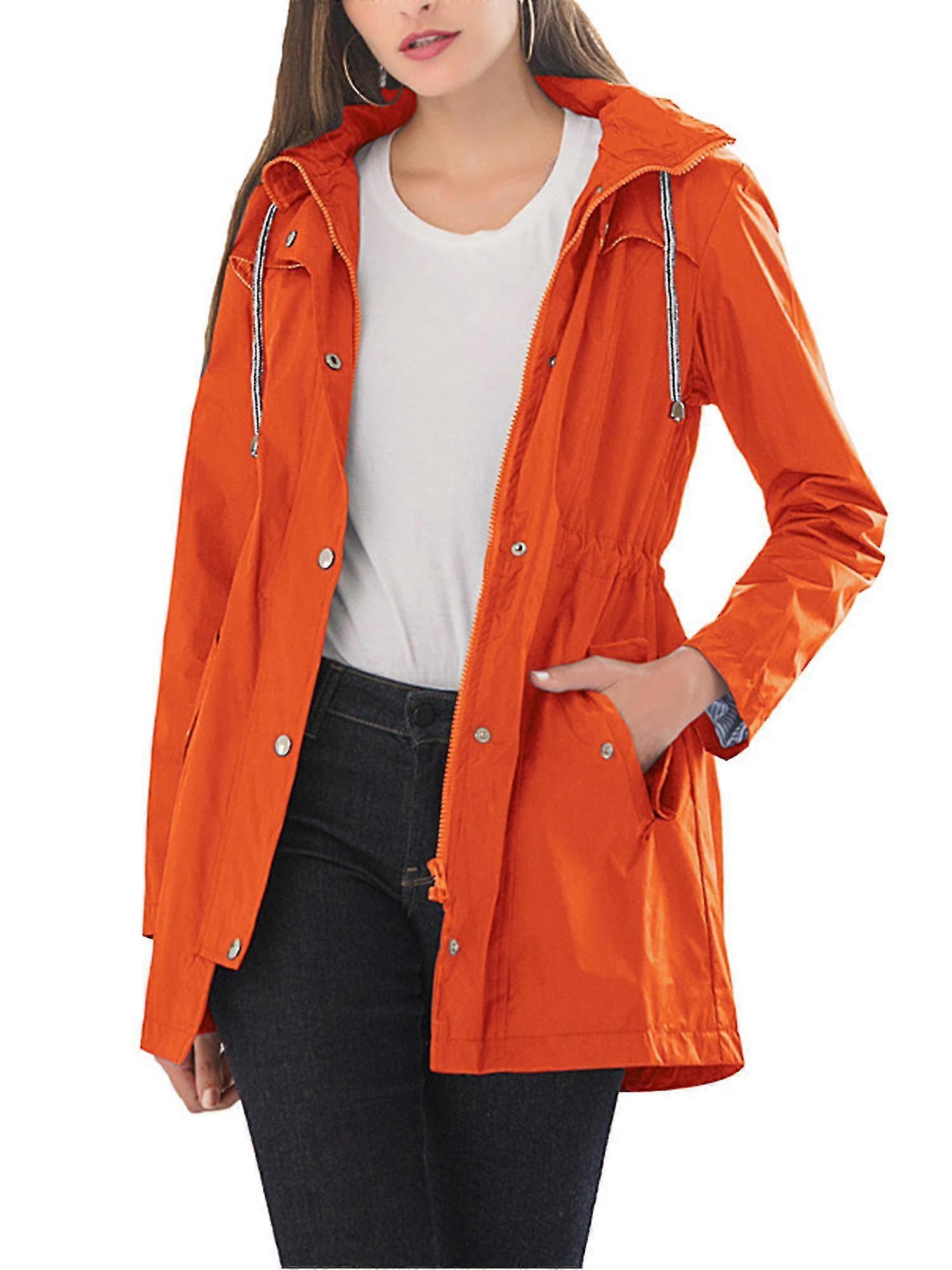 Women Long Sleeve Hooded Jacket Outdoor Waterproof Rainproof Top ...