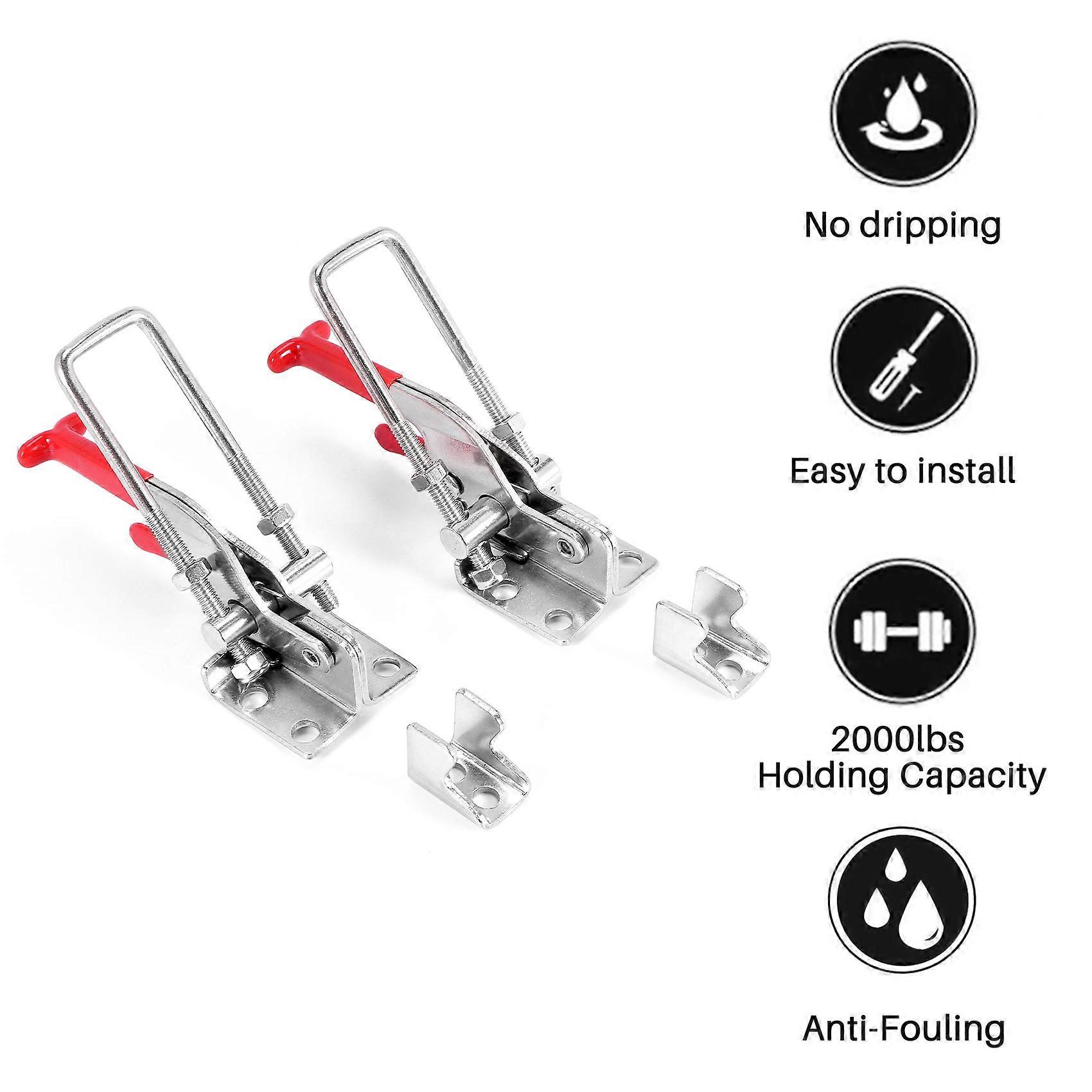 2-Pack 2000Lbs Capacity Heavy Duty Adjustable Latch U Bolt Self-Lock ...