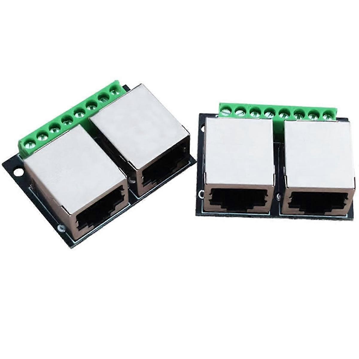 4PCS RJ45 Ethernet Dual Female Terminal Breakout Board,3.5mm Pitch ...