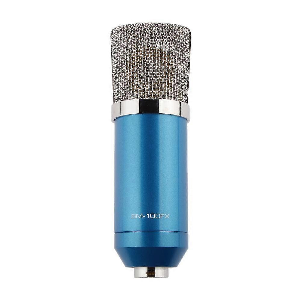 Computer Condenser Microphone PC Recording Mic W/ Stand Blue Silver ...