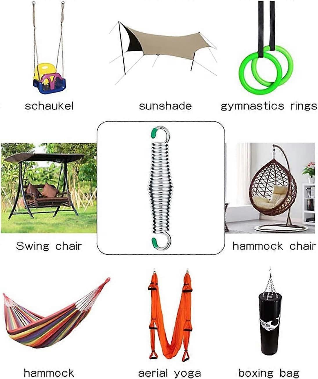 2PCS Hammock Chair Spring, Premium Porch Swing Springs Hold up to ...