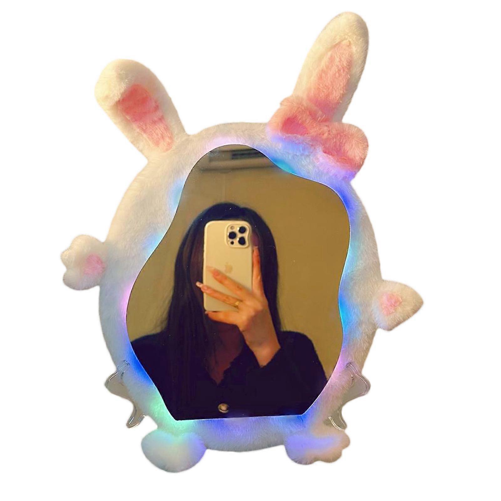 Cute Rabbit LED Light Gift Mini Rabbit makeup mirror Light Lamp DIY ...
