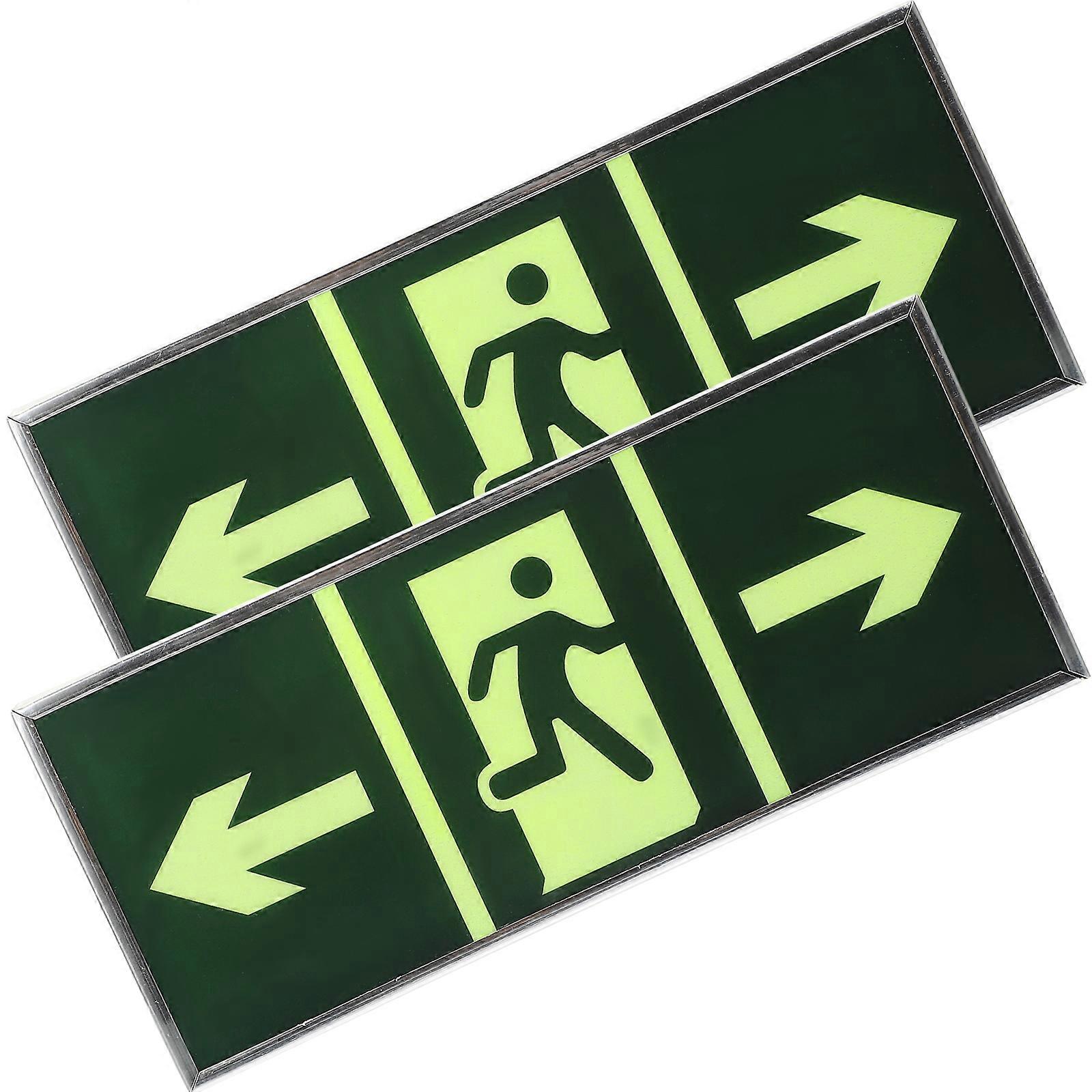 2pcs Acrylic Emergency Exit Sign Luminous Exit Sign Indicator Wall ...