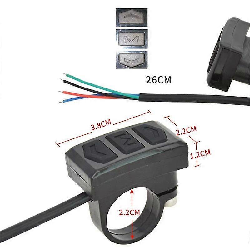Electric Bicycle Switch Control Button Handlebar Mount Split Meter ...