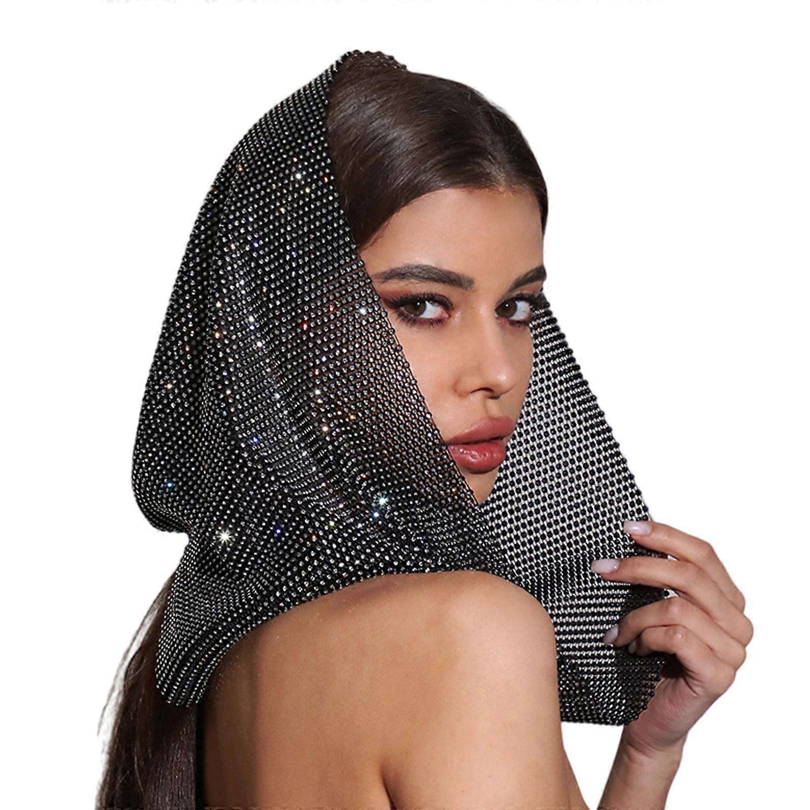 Elegant Rhinestones Hat Masquerades Meshes Hollows Out Hat Temperament ...