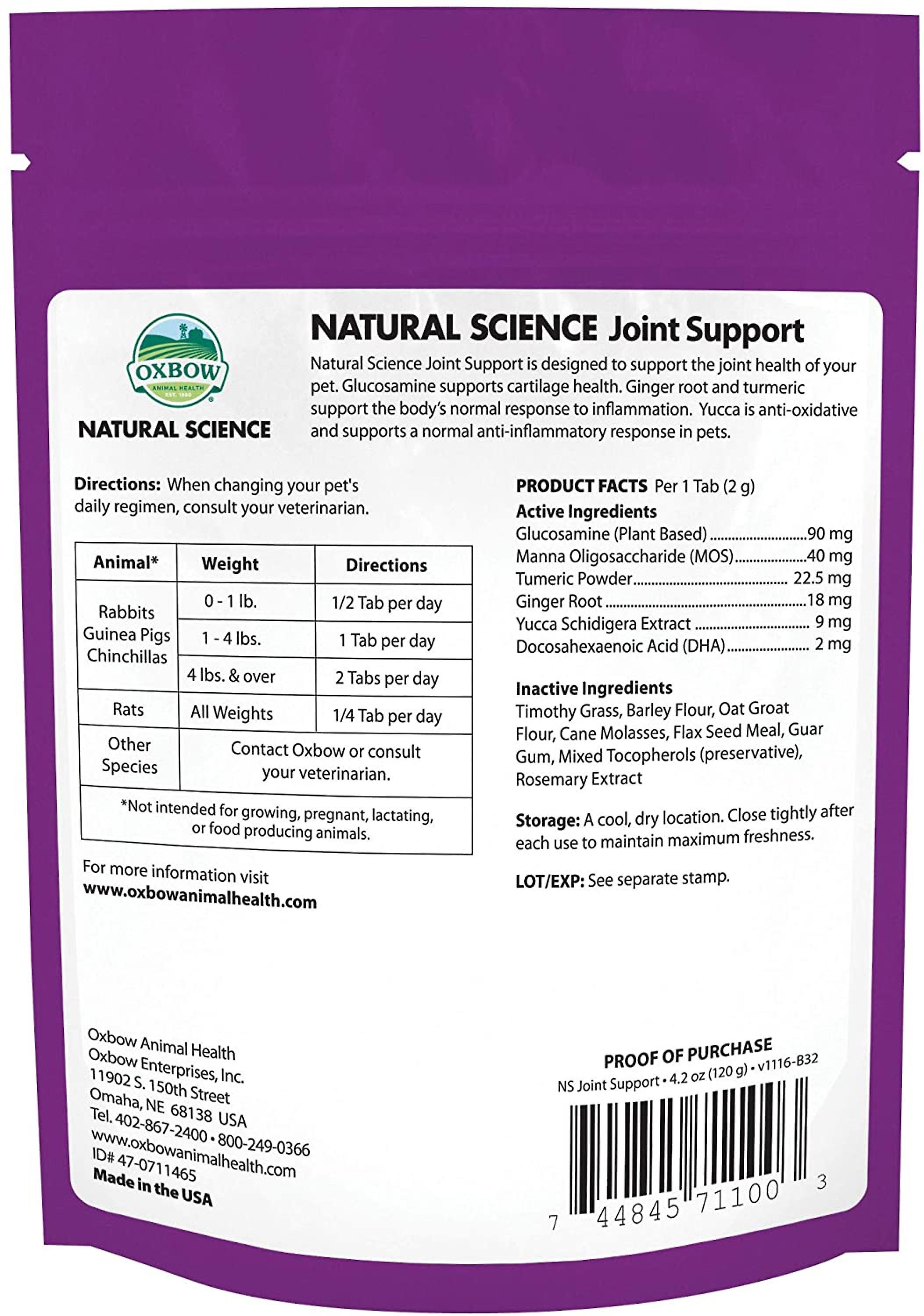 Oxbow Animal Health Natural Science Joint Support Small Animal Treat ...