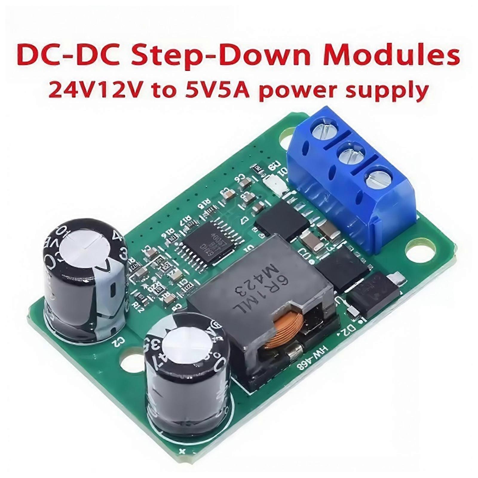 5PCS Adjustment Step Down Power Supply Module 24V 12V to 5V 5A 5A ...