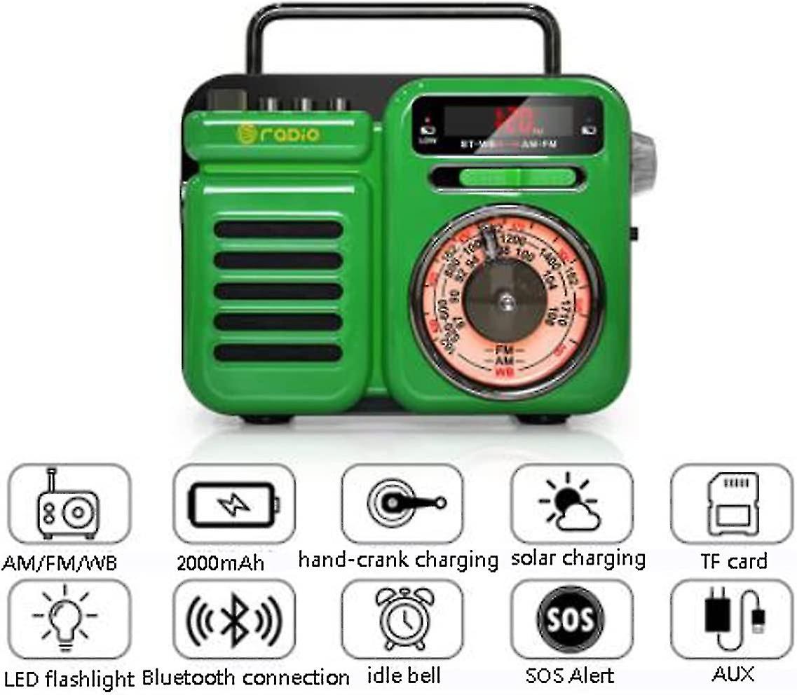 Retro Radio, Portable Am And Fm Digital Radio Bluetooth Playback Usb ...
