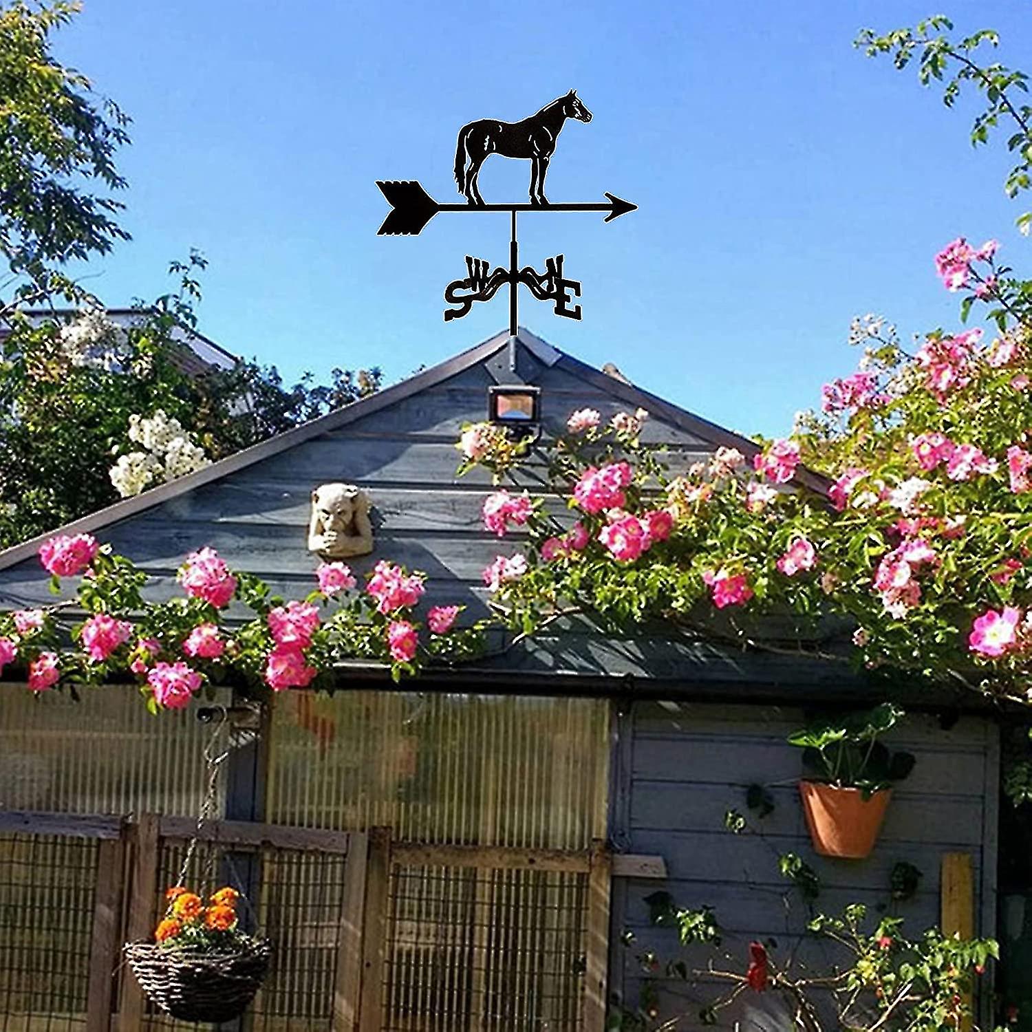Shao Weather Vane Garden Metal Iron Horse Decorations Wind Direction ...