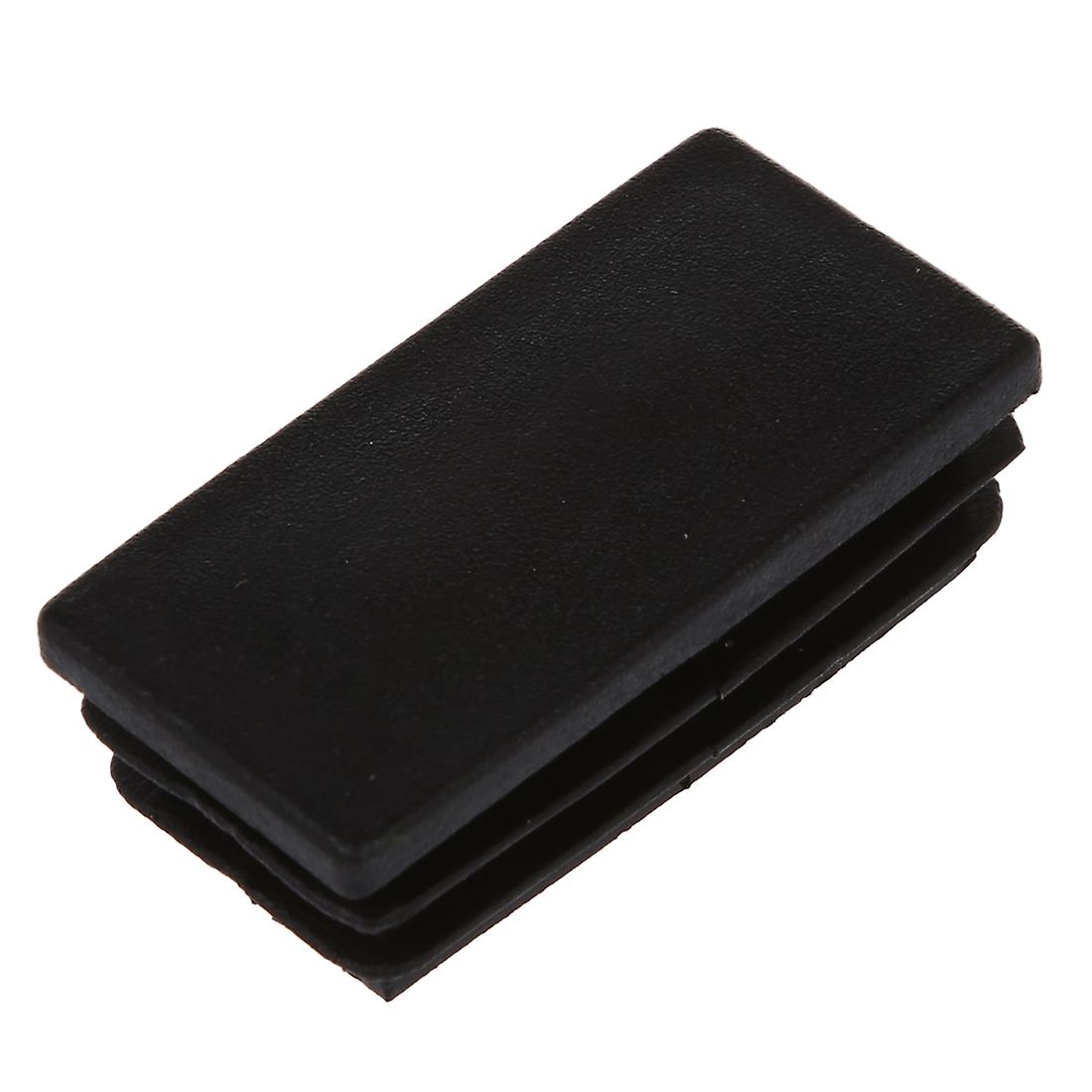 Plastic Rectangle Tube Inserts End Blanking Cap 25x50mm 10 Pcs Black ...